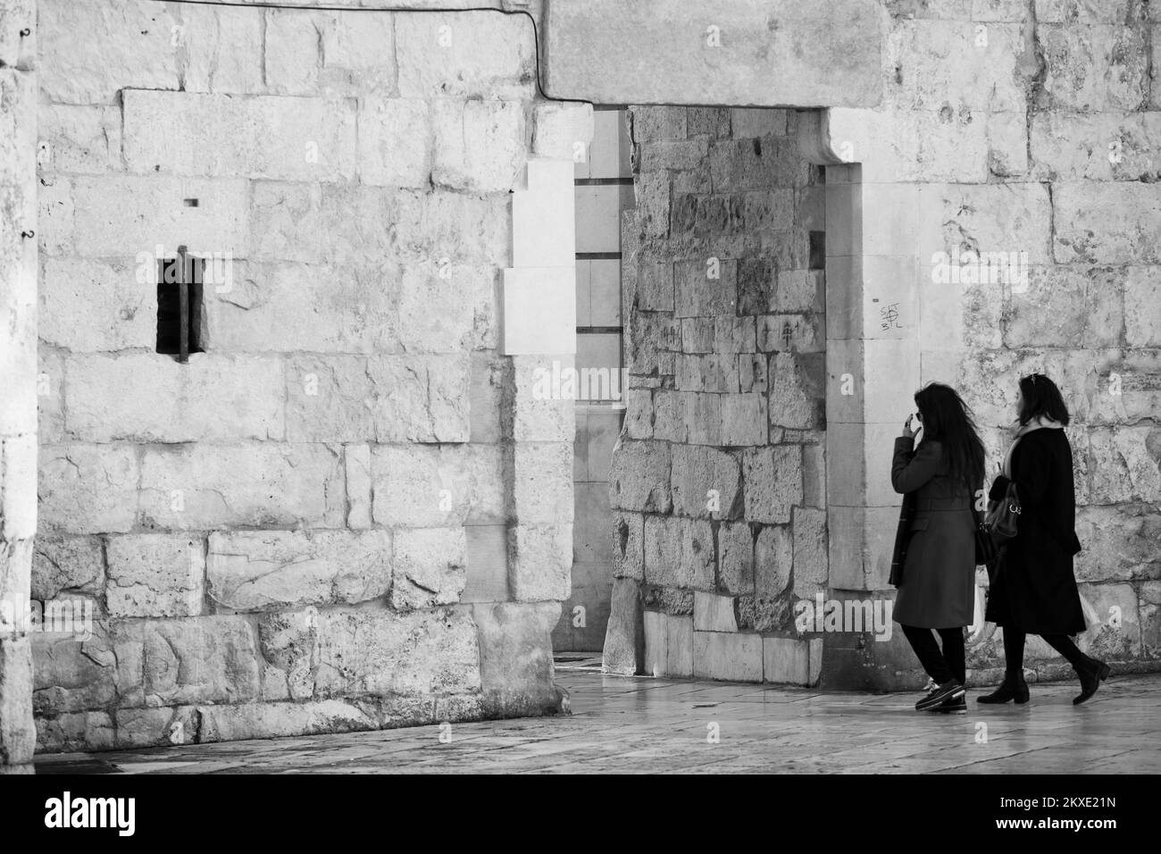 17.12.2019., Split, Croatia - Empty streets of Split due to the unusual ...