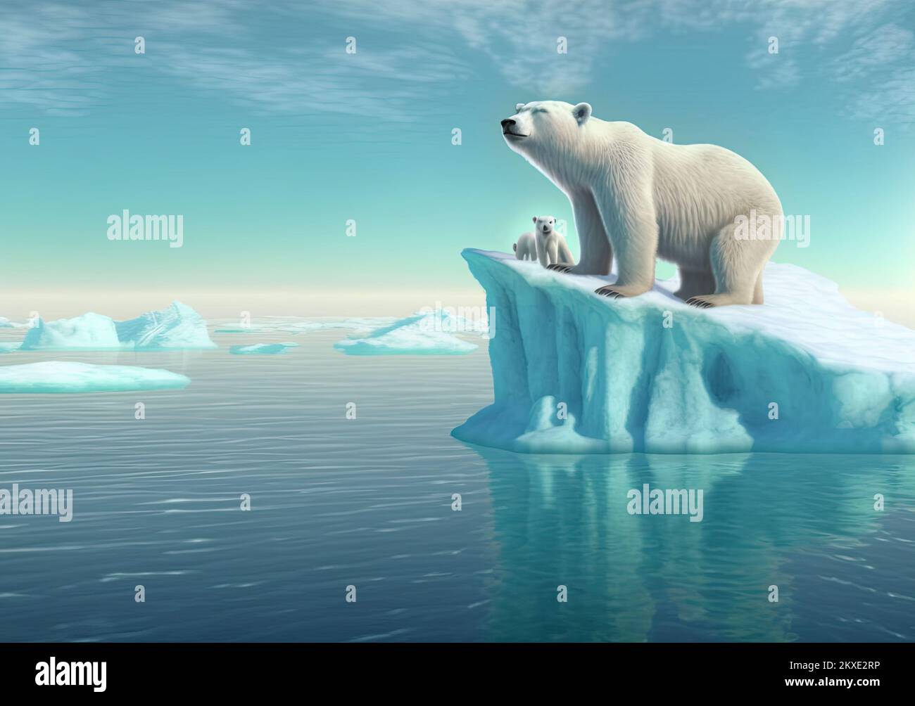 Ice cap arctic melting polar bear hi-res stock photography and images ...