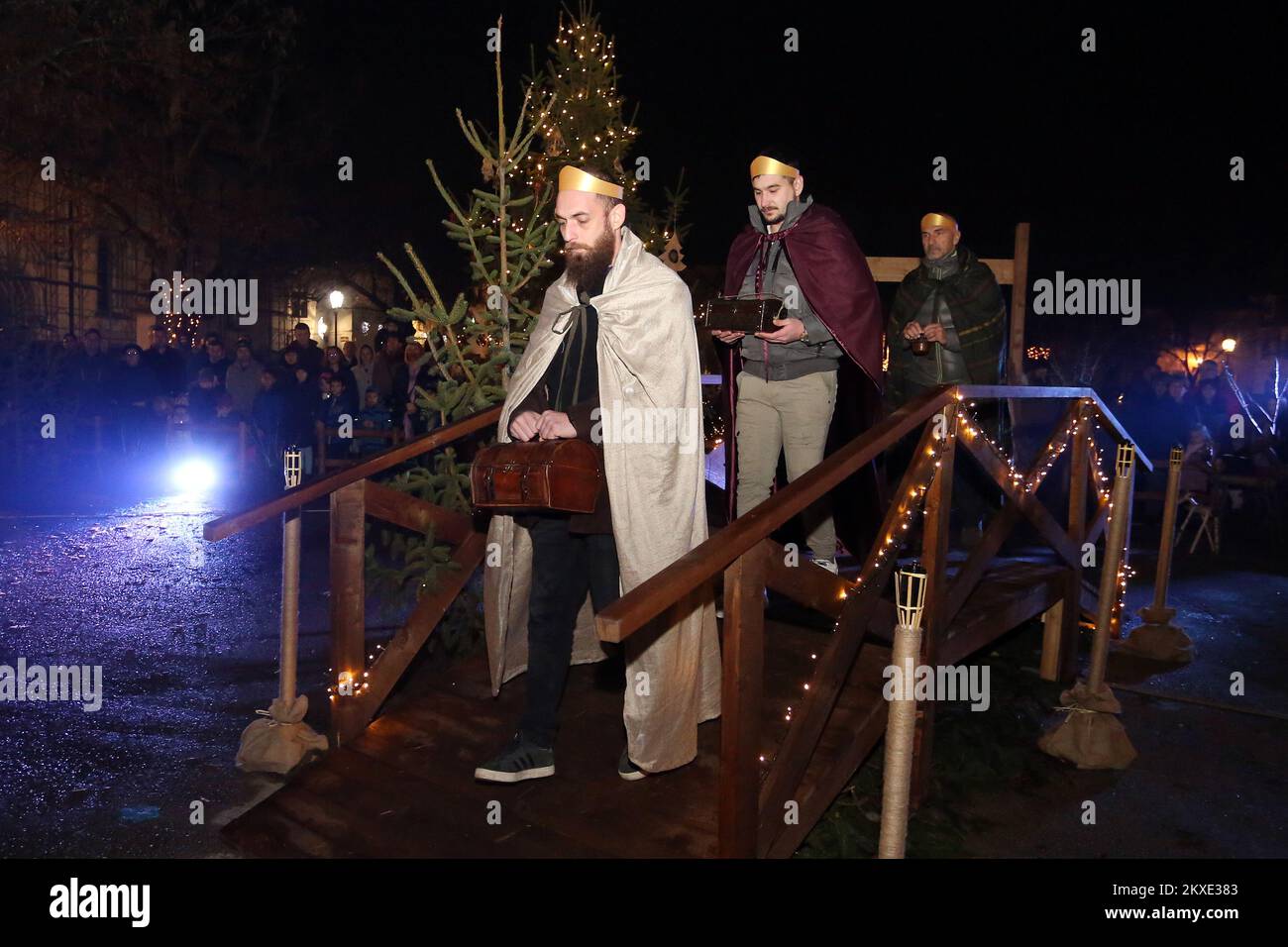 24.12.2019., Karlovac, Croatia - Live Nativity Scene was held in front ...