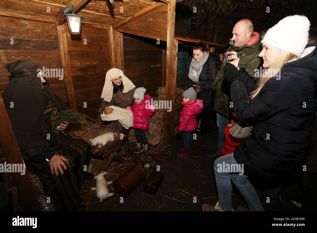 24.12.2019., Karlovac, Croatia - Live Nativity Scene was held in front ...