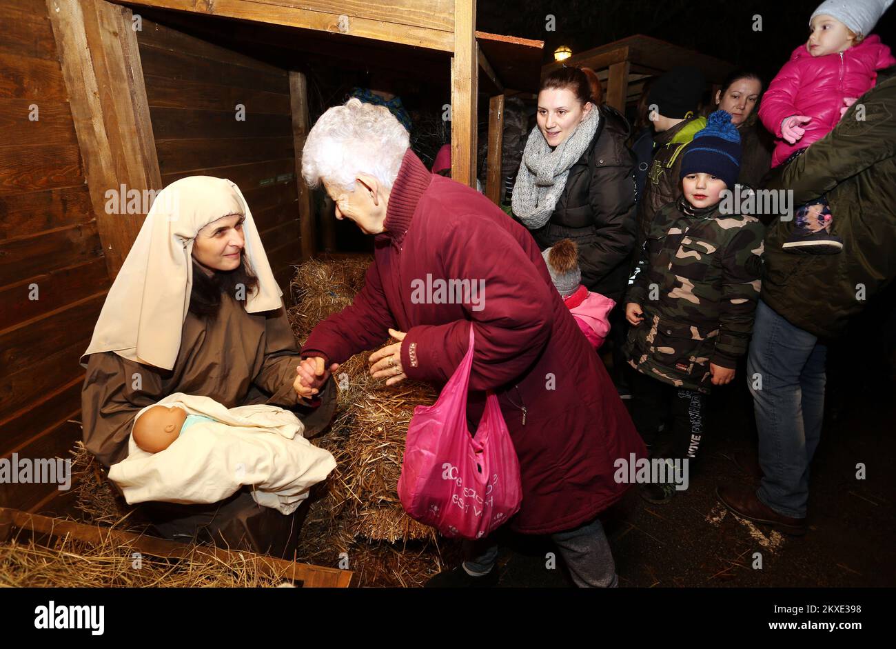 24.12.2019., Karlovac, Croatia - Live Nativity Scene was held in front ...