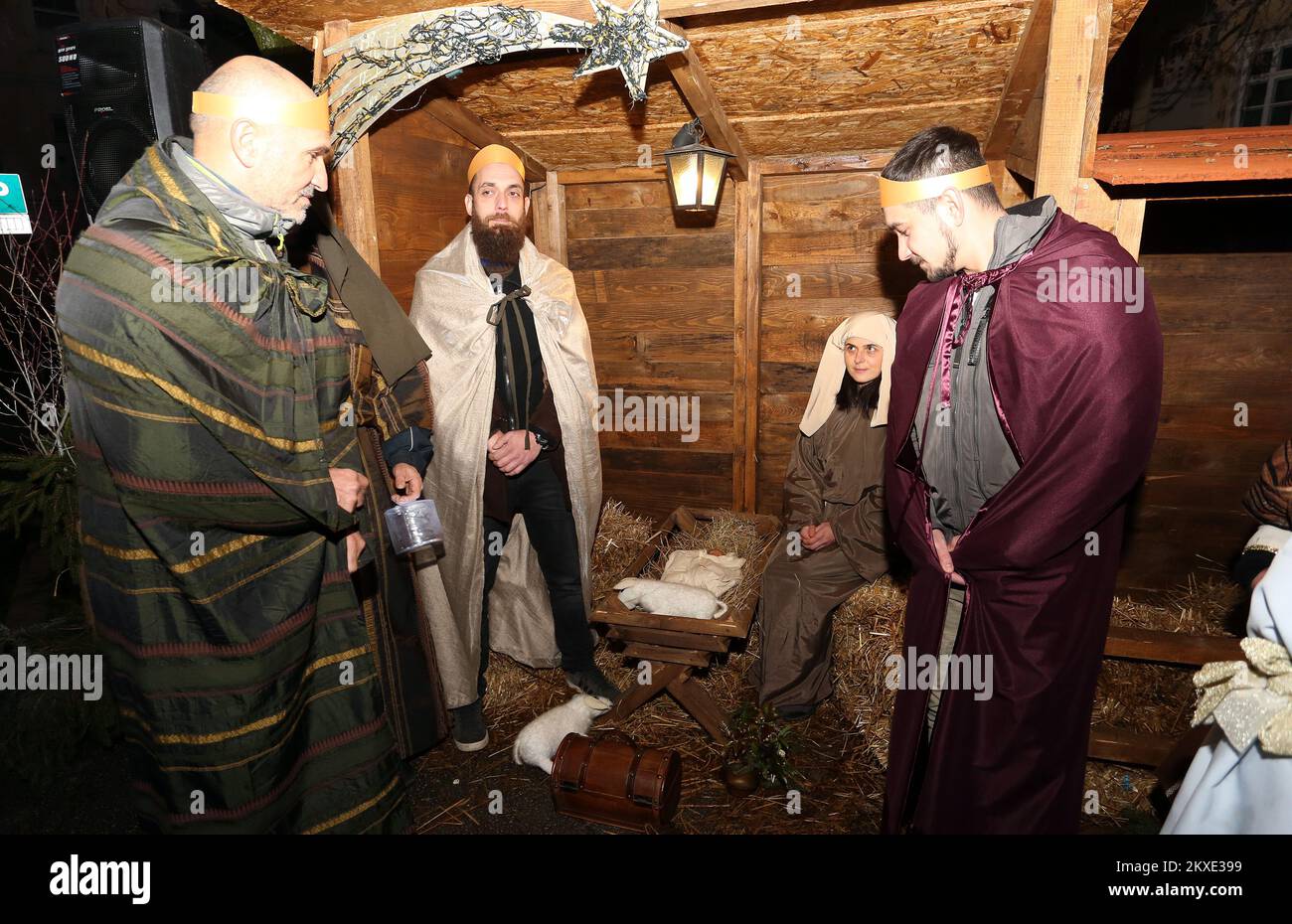 24.12.2019., Karlovac, Croatia - Live Nativity Scene was held in front ...