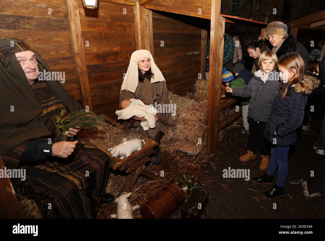 24.12.2019., Karlovac, Croatia - Live Nativity Scene was held in front ...