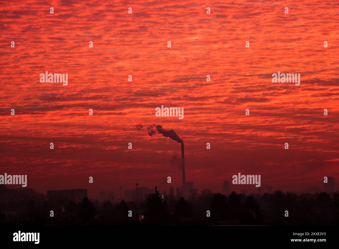 31.12.2019., Zagreb - A beautiful last sunrise over Zagreb in 2019 ...