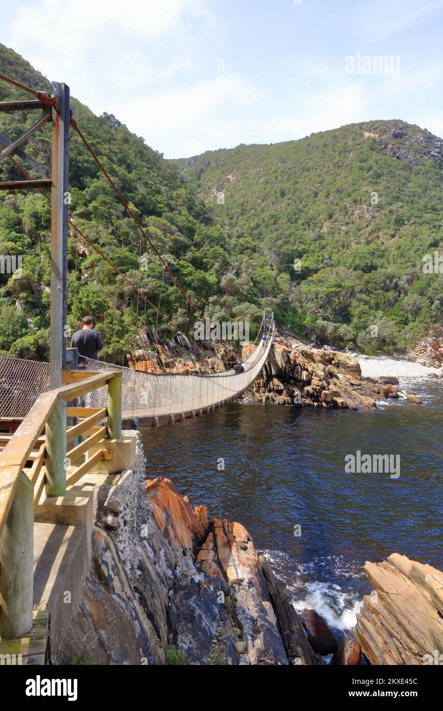suspension bridge over storm river, tsitsikamma national park in south ...