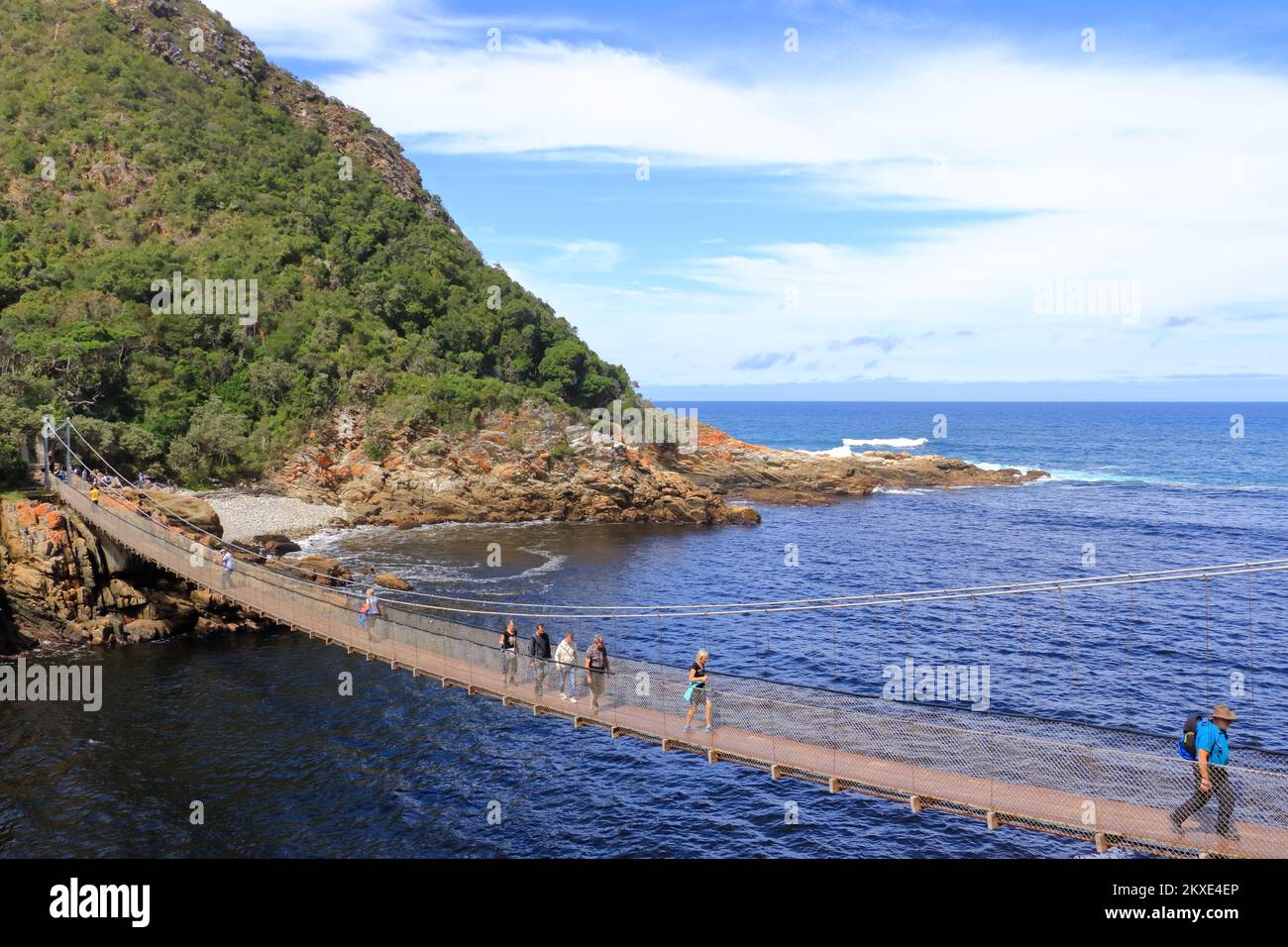 suspension bridge over storm river, tsitsikamma national park in south ...