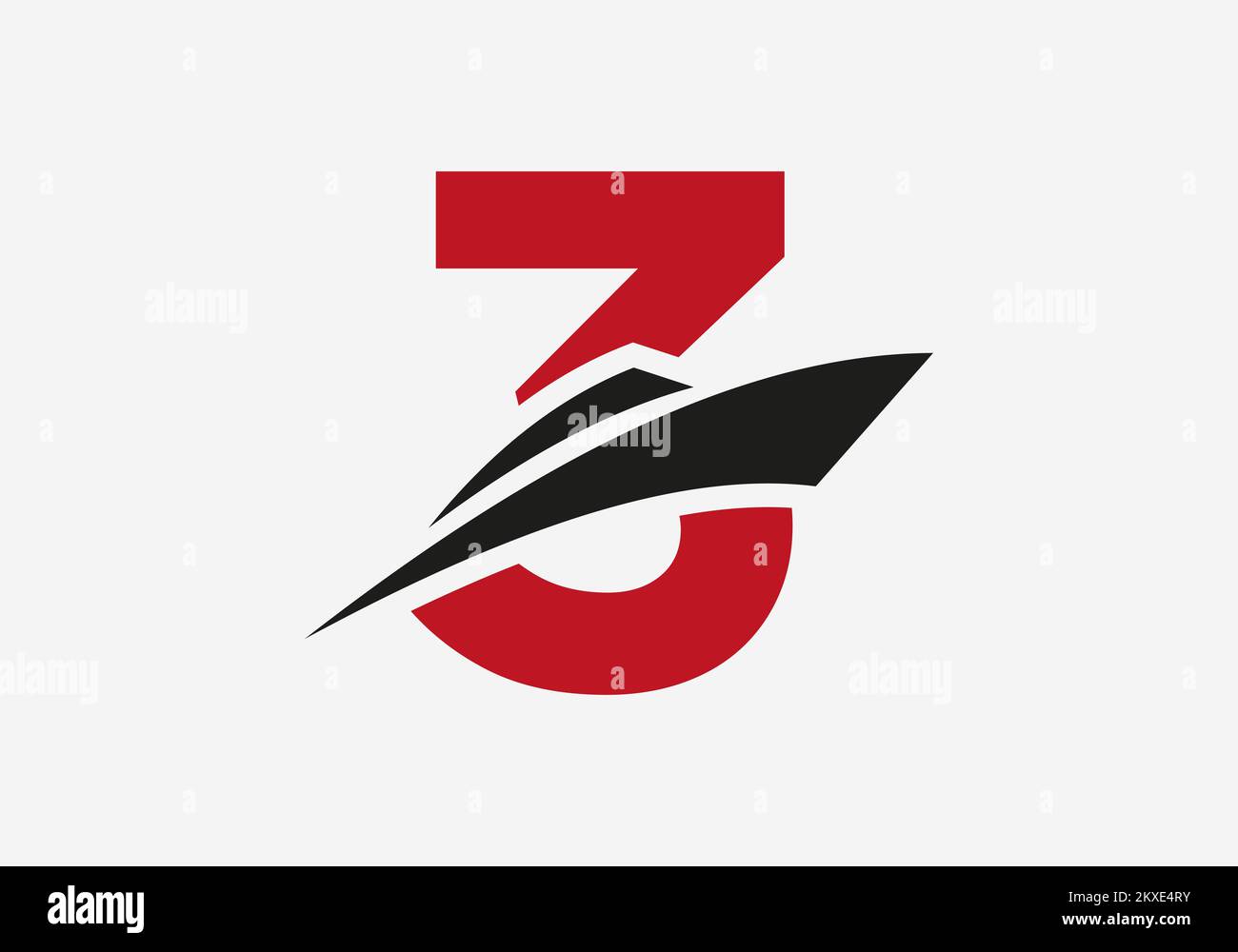 Letter 3 Shipping Logo Sailboat Symbol. Nautical Ship Sailing Boat Icon ...