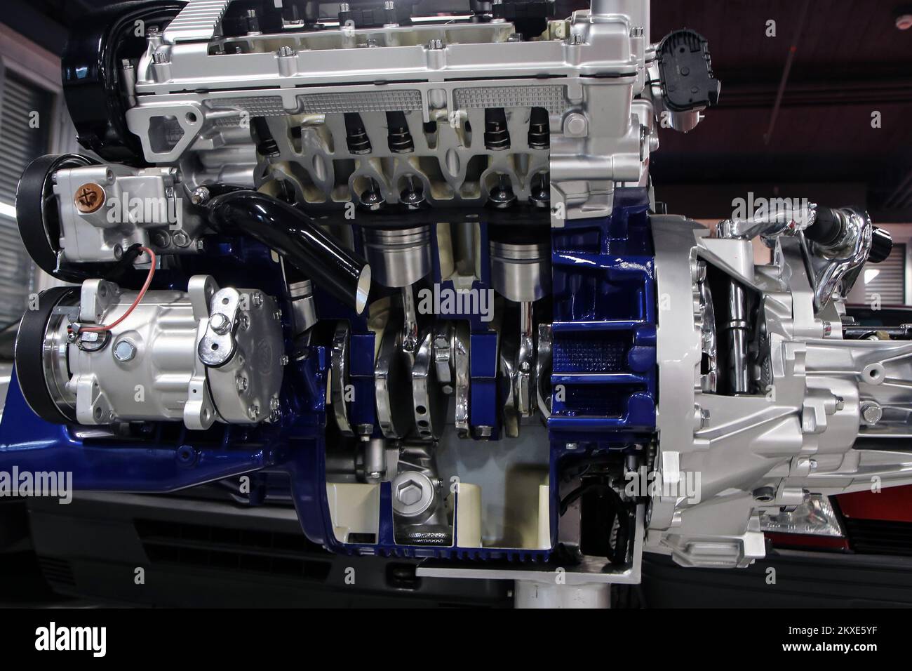 The detail of the cross-section of the petrol combustion engine used as ...