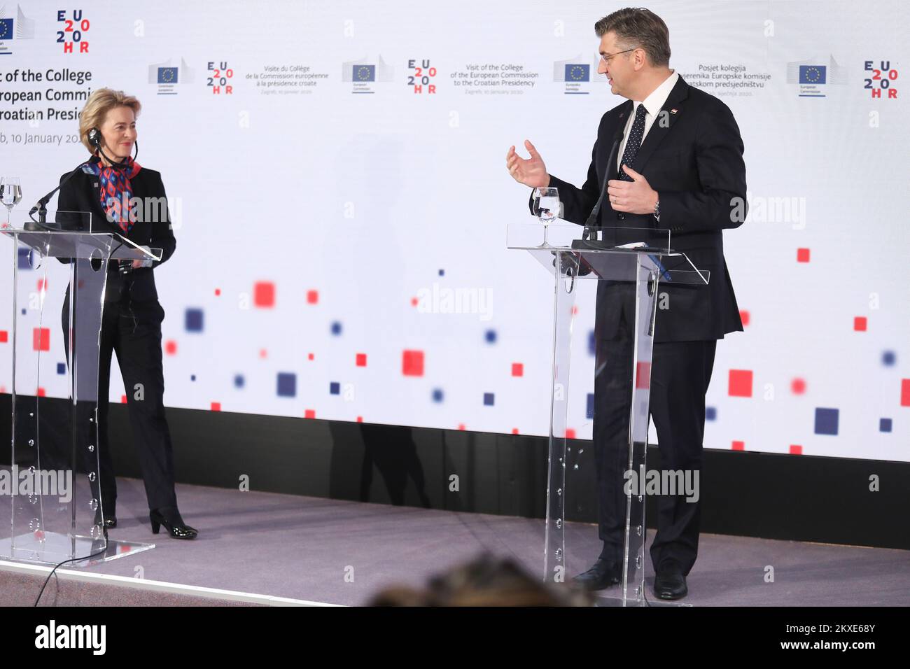 10.01.2020., Zagreb - Croatian Prime Minister Andrej Plenkovic and ... 10.01.2020., Zagreb - Croatian Prime Minister Andrej Plenkovic and ...