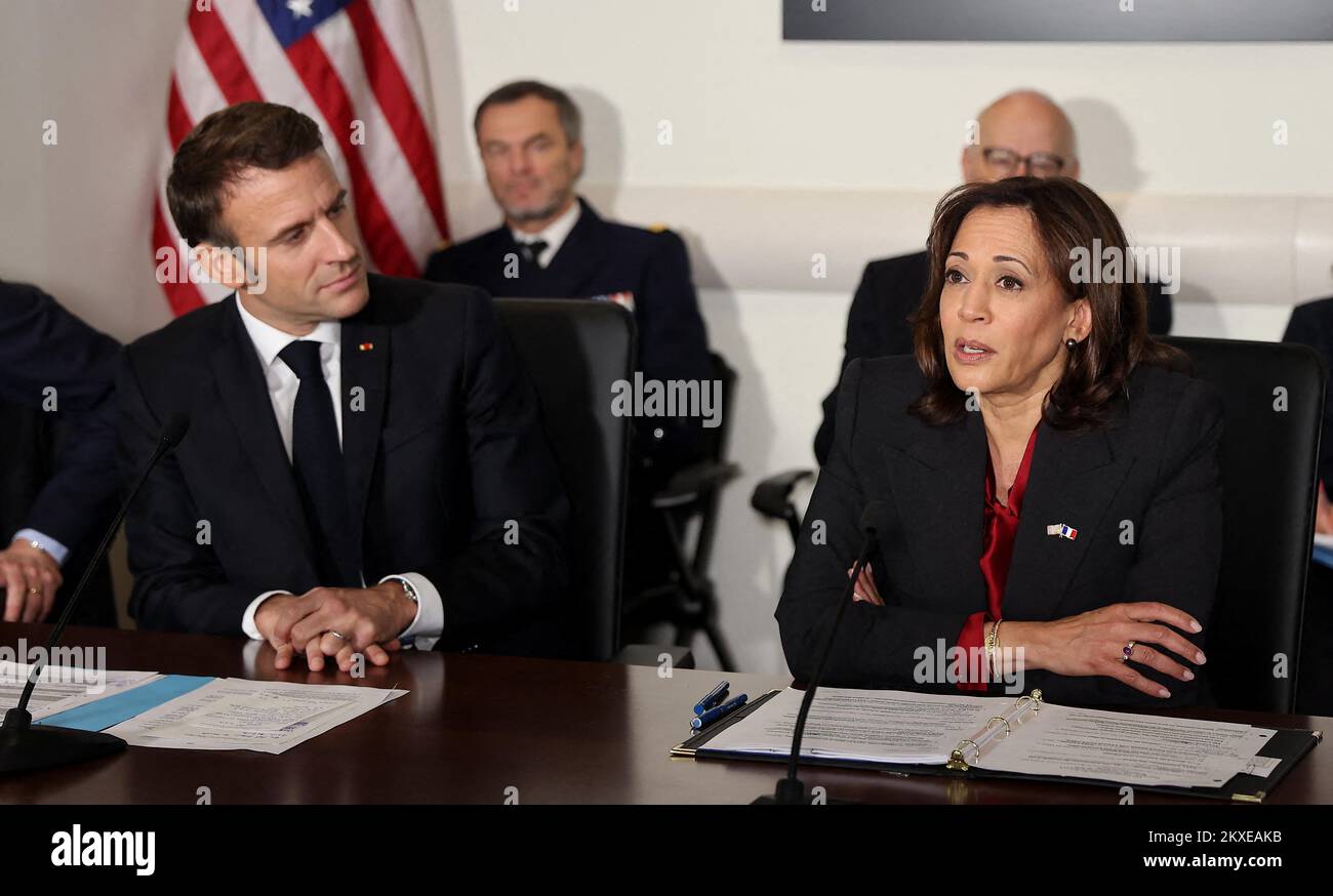 Emmanuel Macron et Kamala Harris - Le président de la République ...