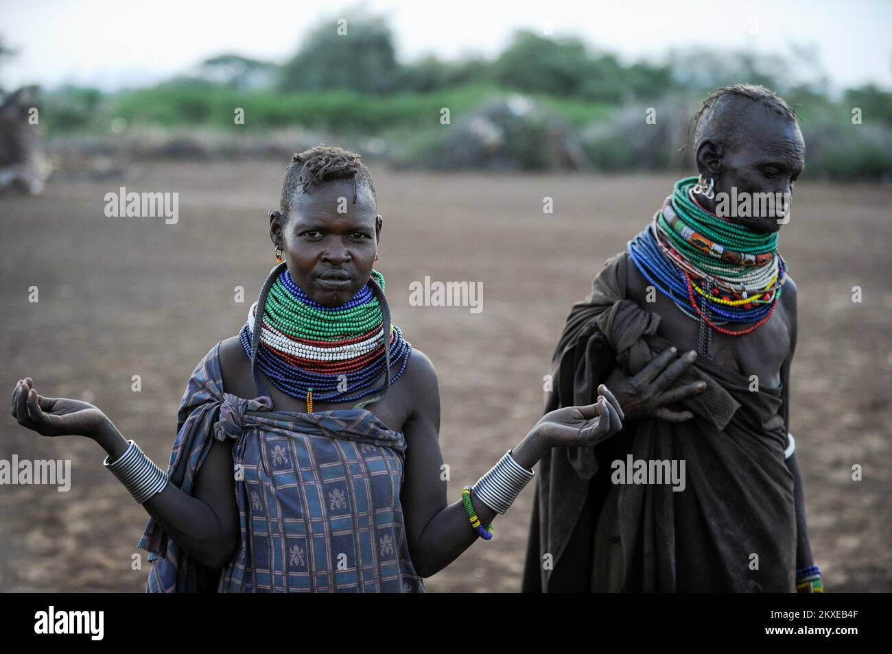 KENYA Turkana Region, Kakuma, Turkana is a nilotic tribe, praying woman ...