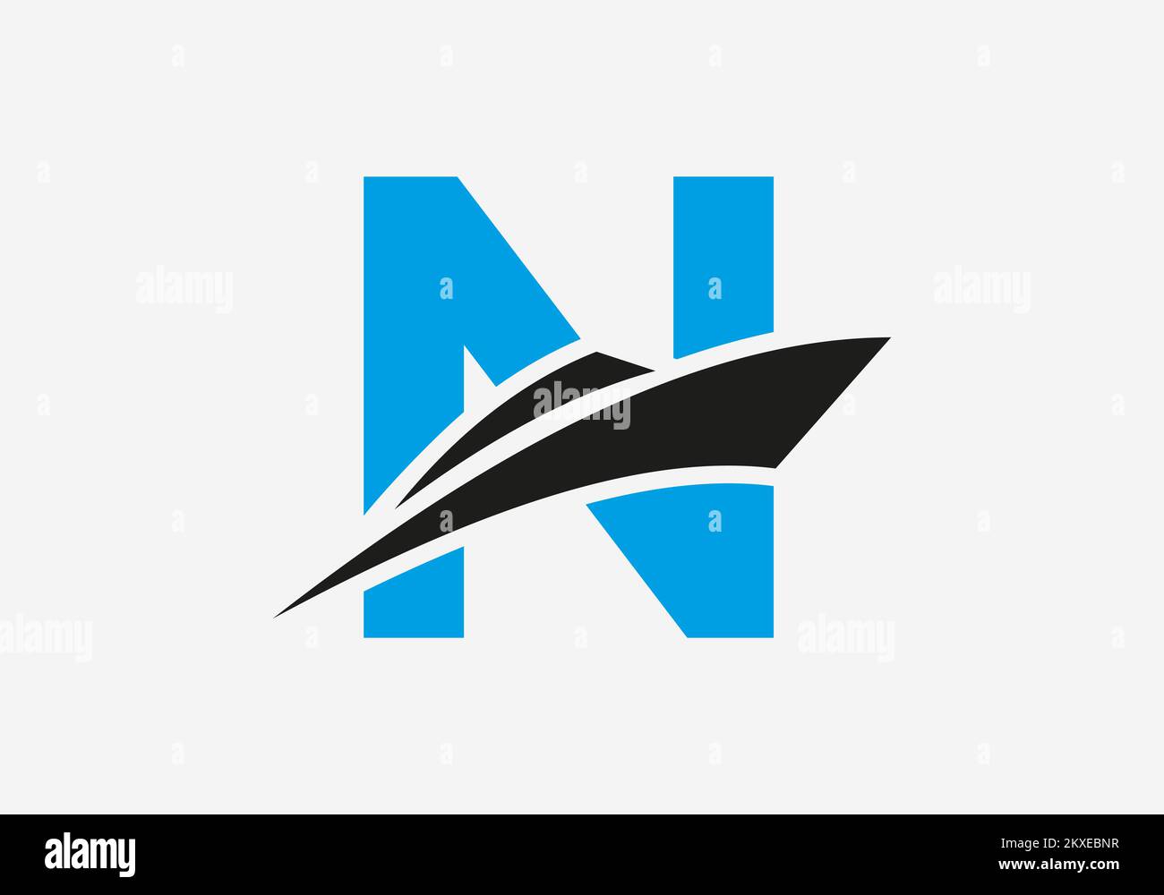 Letter N Shipping Logo Sailboat Symbol. Nautical Ship Sailing Boat Icon ...