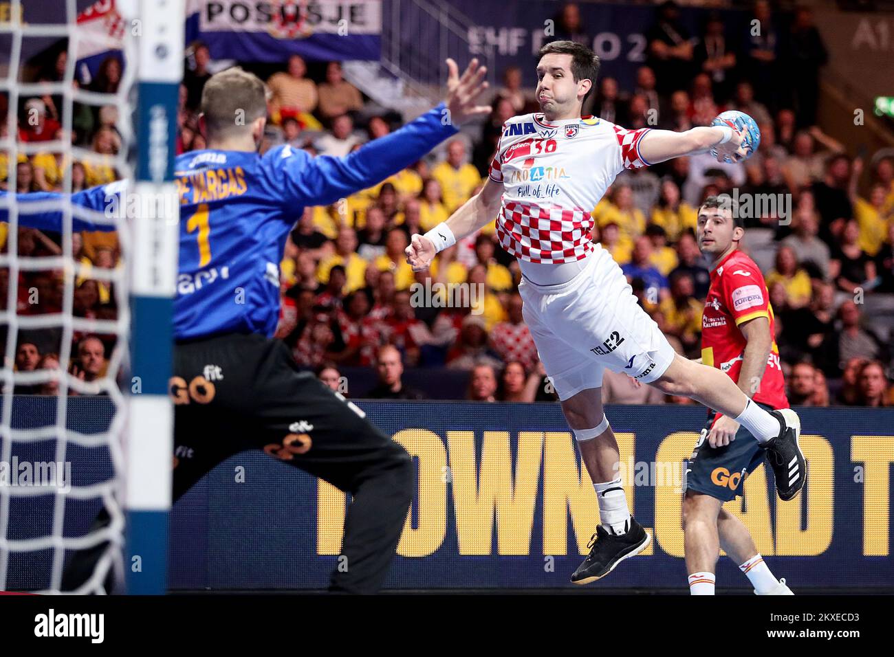 Vlado Matanovic of Croatia throws at goal during the Men's EHF EURO ...