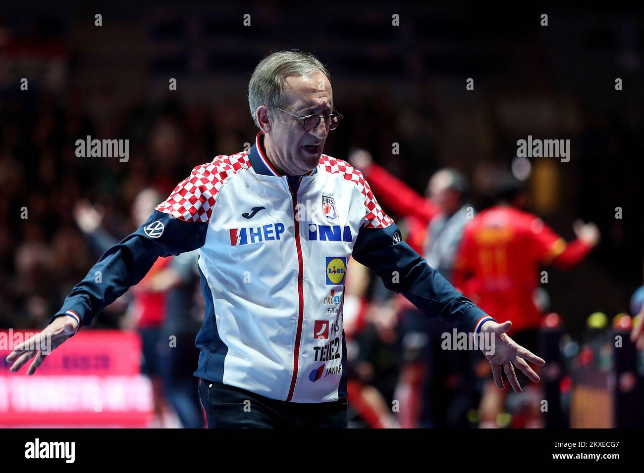 Croatia Head coach Lino Cervar during the Men's EHF EURO 2020 final ...