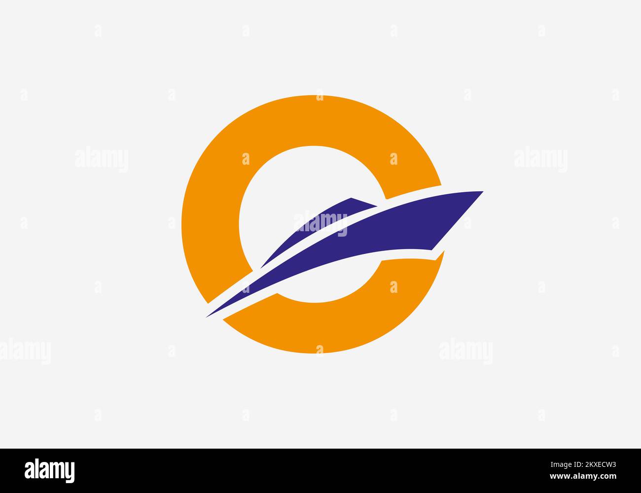 Letter O Shipping Logo Sailboat Symbol. Nautical Ship Sailing Boat Icon ...
