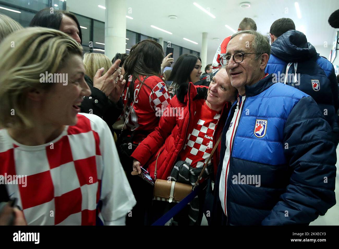 27.01.2020., Croatia, Zagreb - The arrival of silver Croatian handball ...
