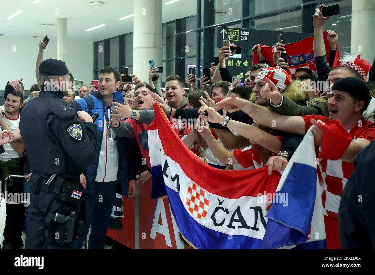 27.01.2020., Croatia, Zagreb - The arrival of silver Croatian handball team from the European ...