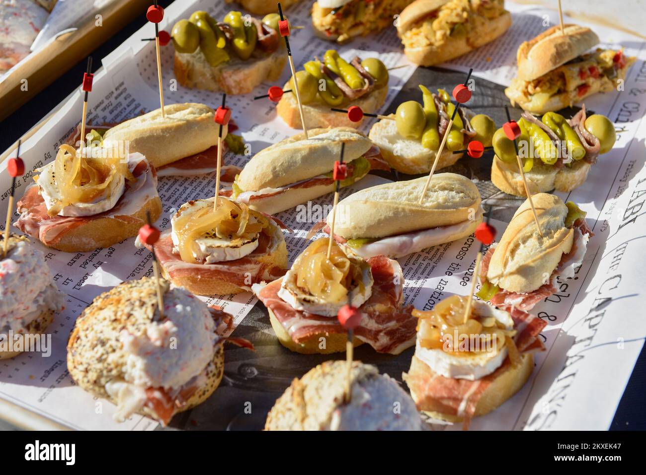 Close view of the Canapes with different format Stock Photo - Alamy