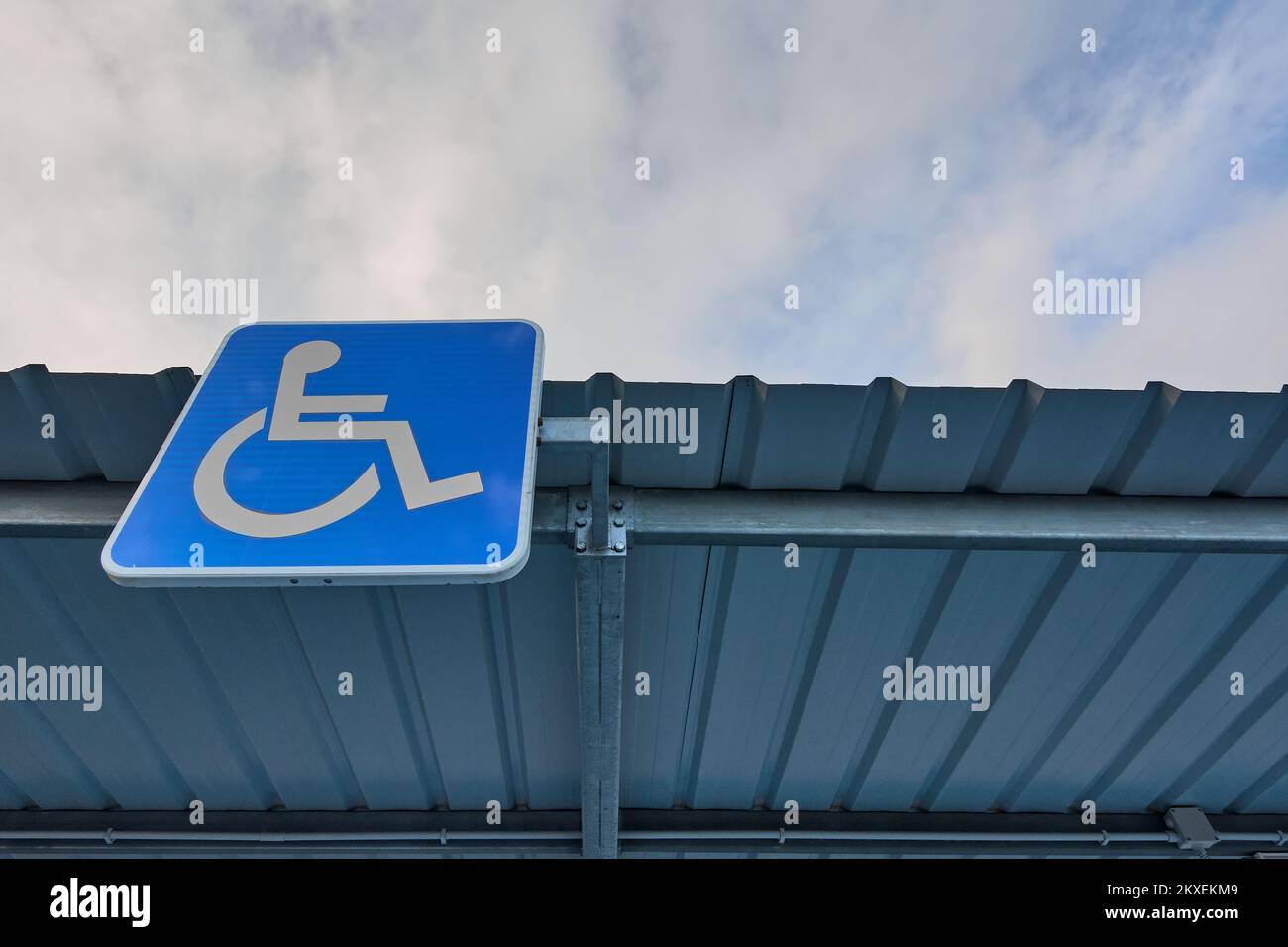 Free parking space reserved for the handicapped with the international ...