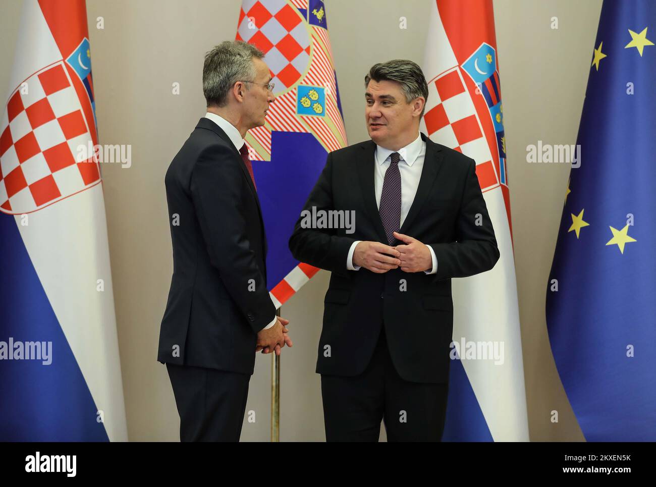 04.03.2020., Zagreb, Croatia - Croatian President Zoran Milanovic meets ...