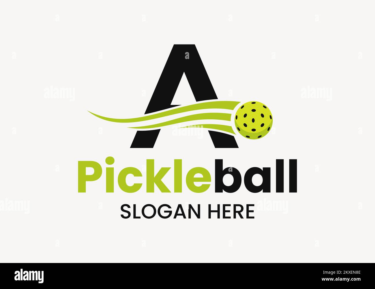 Letter A Pickleball Logo Concept With Moving Pickleball Symbol. Pickle ...