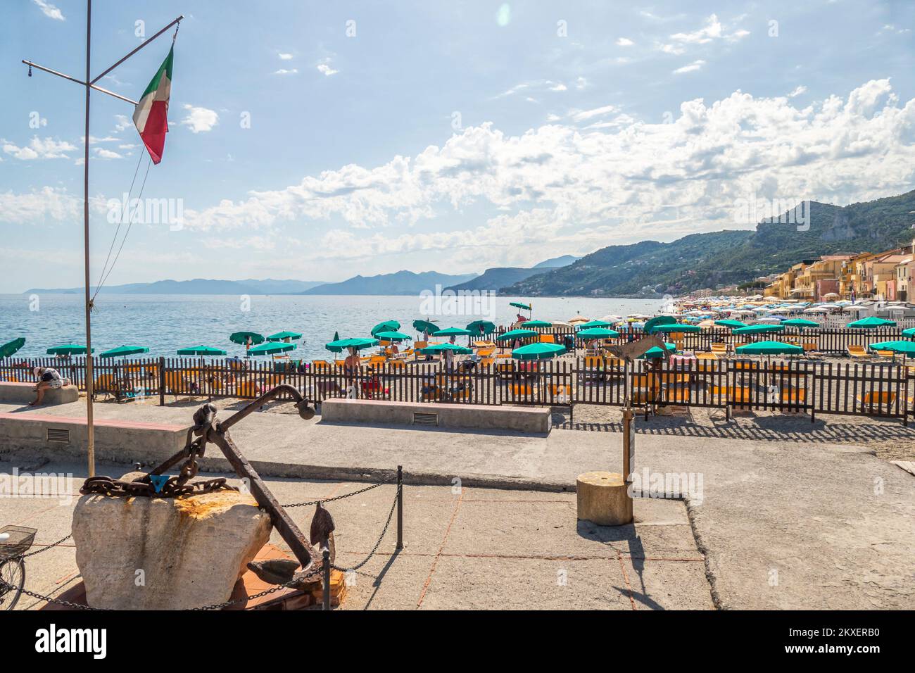Varigotti, Italy - 10-07-2021: The promenade of Varigotti, with houses ...