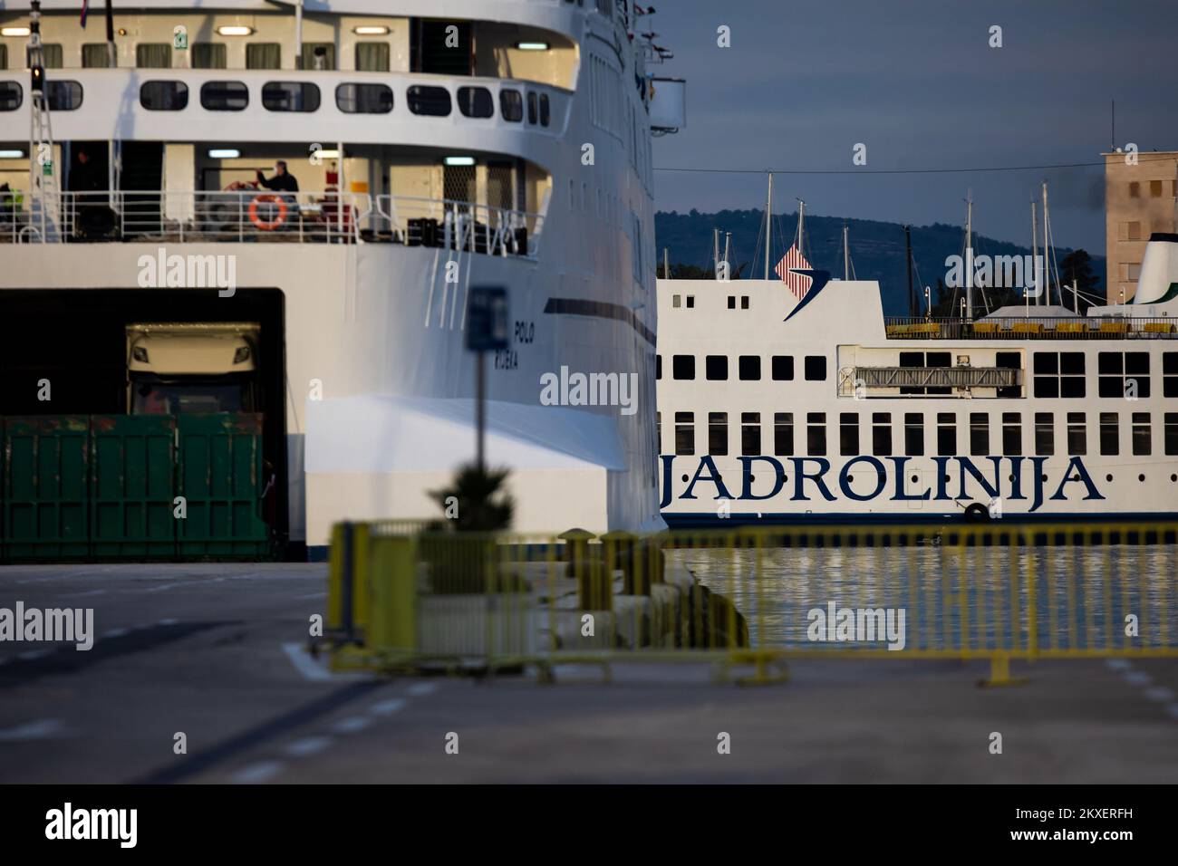 11.03.2020., Split, Croatia - The Jadrolinija's ferry Marco Polo ...
