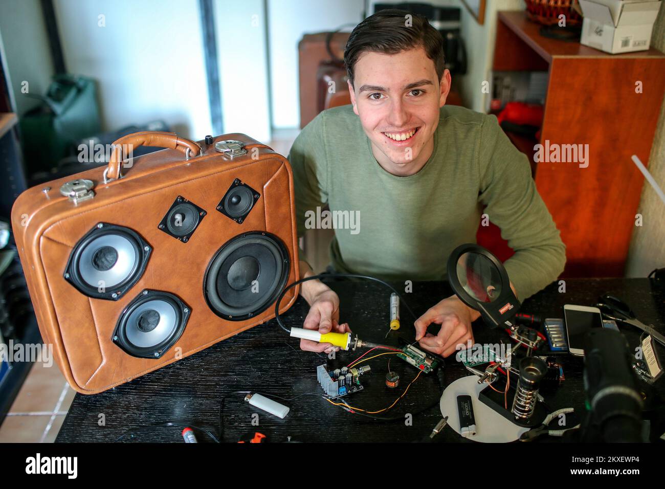 02.02.2020., Zagreb, Croatia - Electrical engineering student Dimitri ...