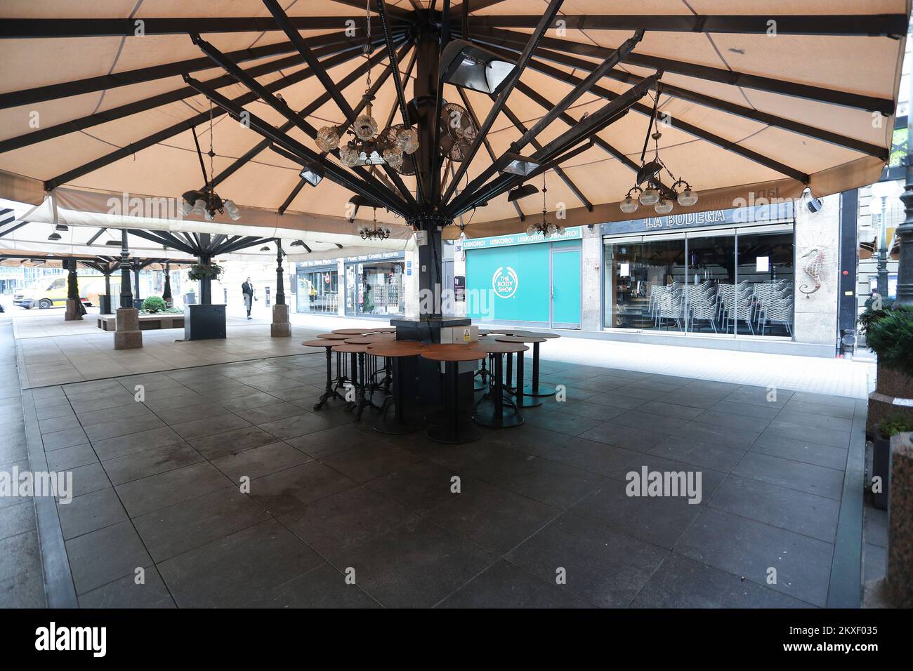 21.03.2020., Zagreb, Croatia - Empty and desolate city streets downtown ...