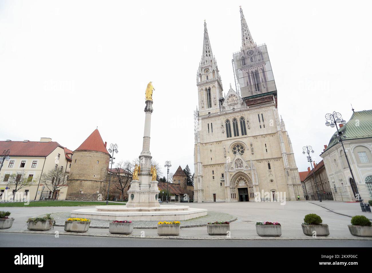 21.03.2020., Zagreb Cathedral, Zagreb, Croatia - Empty and desolate ...