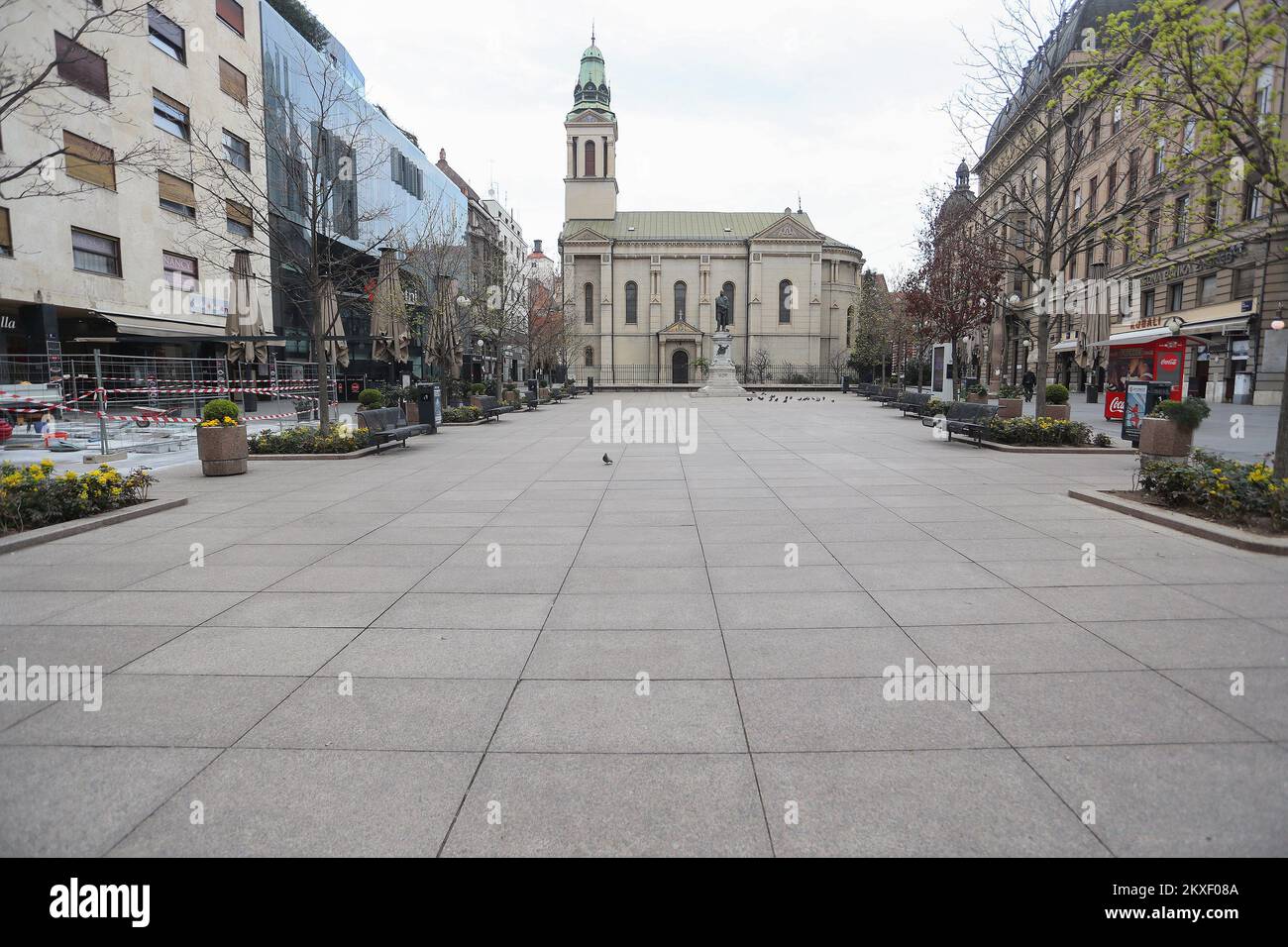 21.03.2020., Zagreb, Croatia - Empty and desolate city streets downtown ...