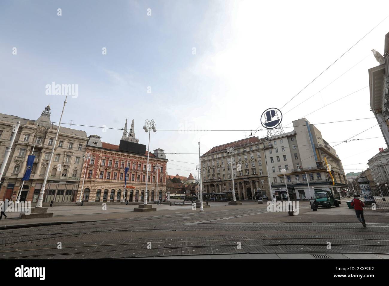 27.03.2020., Zagreb, Croatia - Empty streets of Zagreb during COVID-19 ...