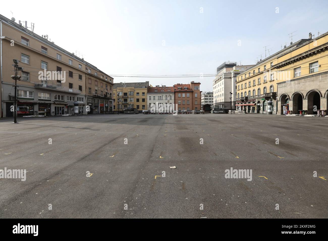 27.03.2020., Zagreb, Croatia - Empty streets of Zagreb during COVID-19 ...