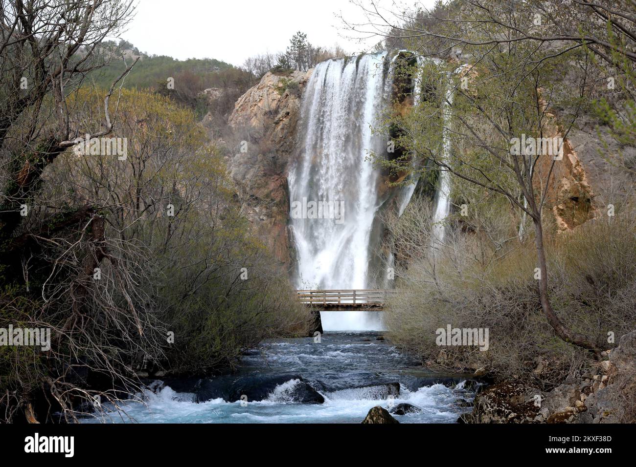 28.03.2020., Knin, Croatia - Krcic waterfall is one of several Croatian ...