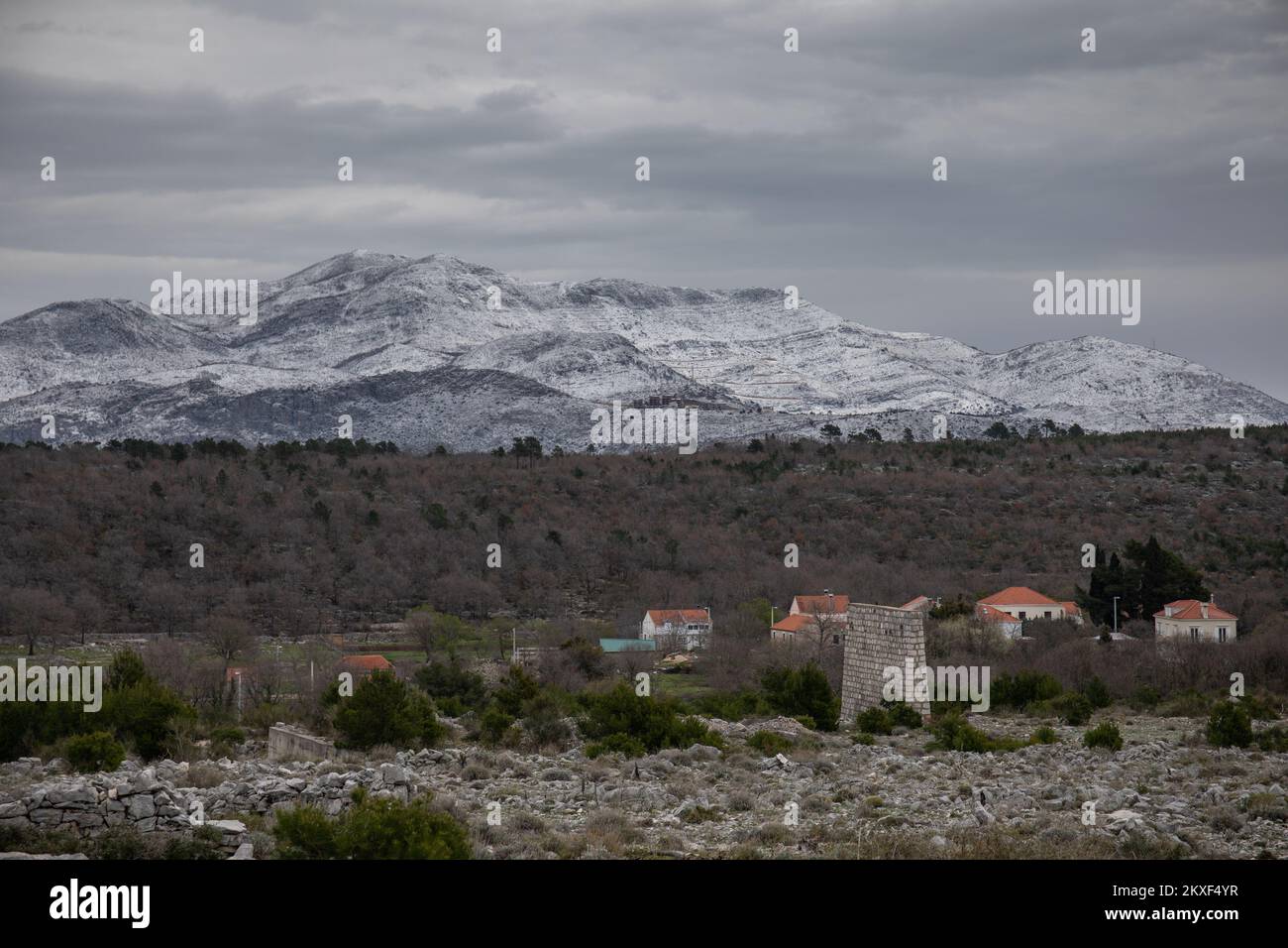 01.04.2020., Croatia, Srdj, Dubrovnik - Extremely cold morning in ...
