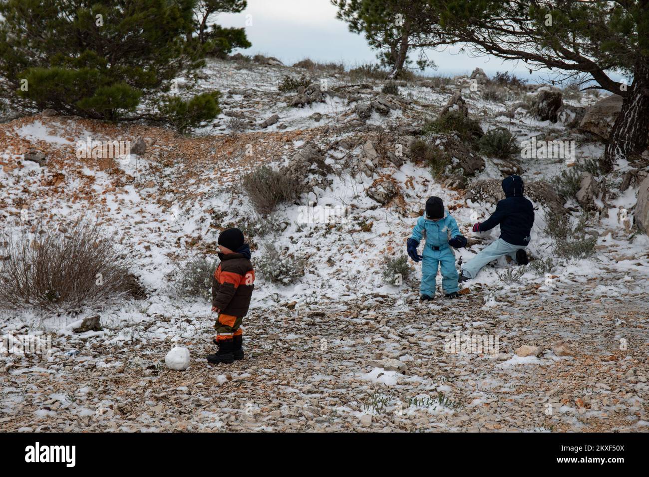 01.04.2020., Croatia, Srdj, Dubrovnik - Extremely cold morning in ...