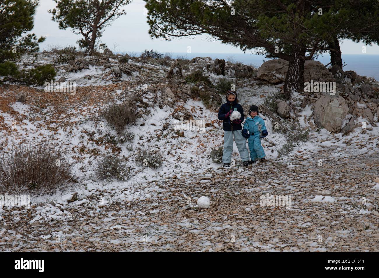 01.04.2020., Croatia, Srdj, Dubrovnik - Extremely cold morning in ...