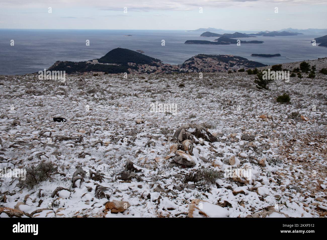 01.04.2020., Croatia, Srdj, Dubrovnik - Extremely cold morning in ...
