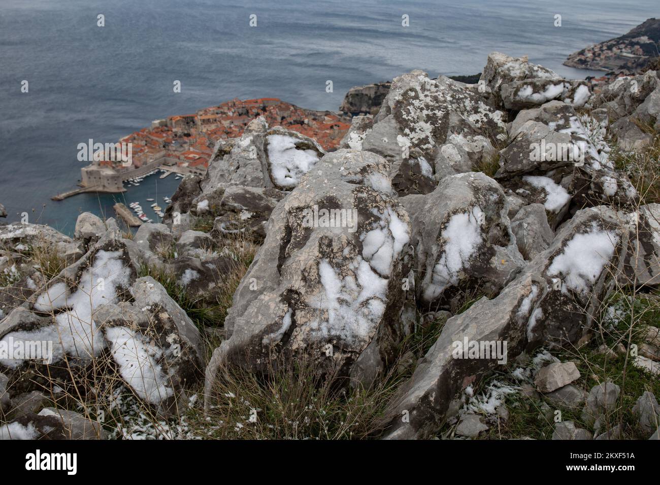 01.04.2020., Croatia, Srdj, Dubrovnik - Extremely cold morning in ...