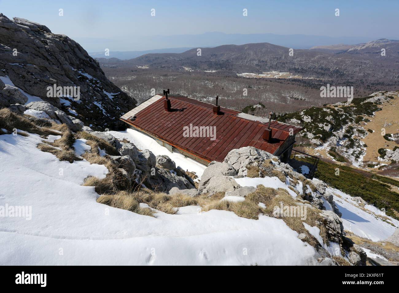 03.04.2020., Rijeka, Croatia - Snjeznik Mountain in Risnjak National ...