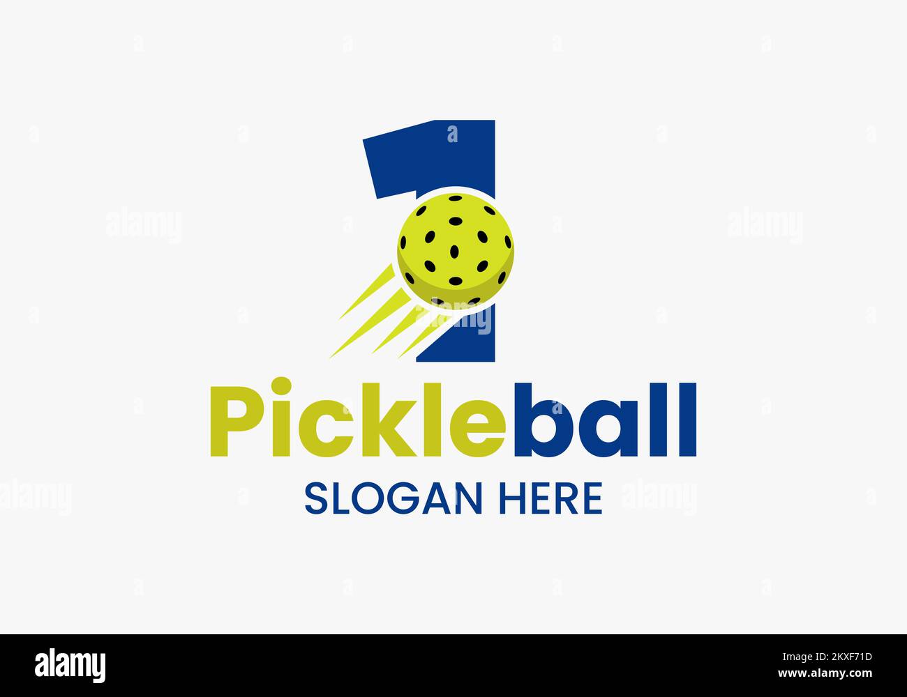 Letter 1 Pickleball Logo Concept With Moving Pickleball Symbol. Pickle ...