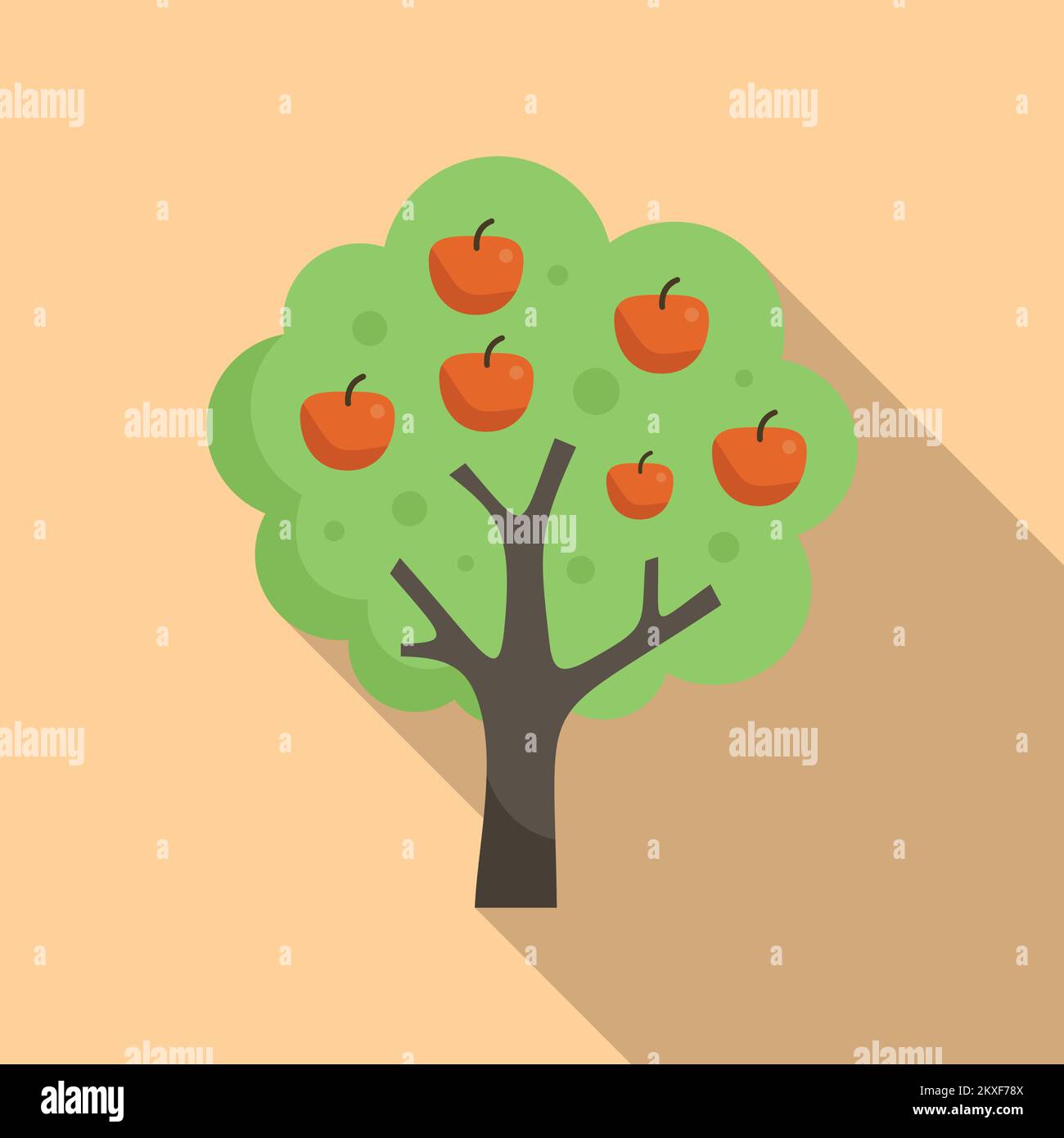 Apple tree icon flat vector. Plant bush. Different harvest Stock Vector ...