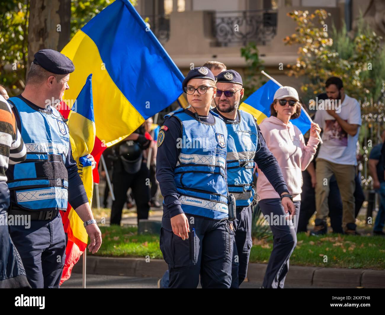 Bucharest, Romania - October 2022: Female police officers and ...