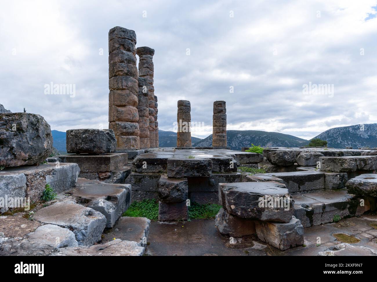 Delphi, Greece - 7 November, 2022: view of Doric columns and temple ...