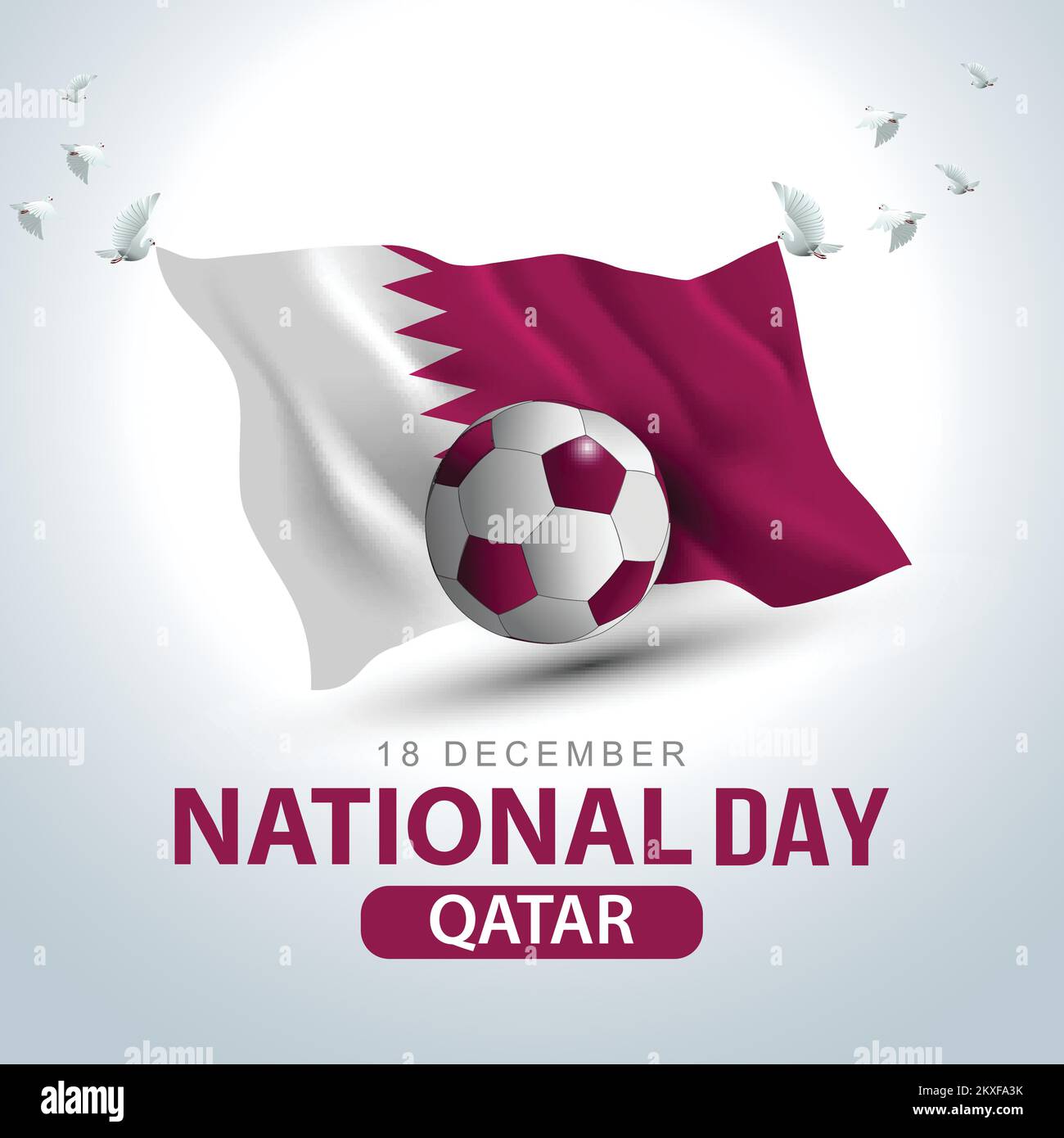 Elegant qatar flag flying in hi-res stock photography and images - Alamy
