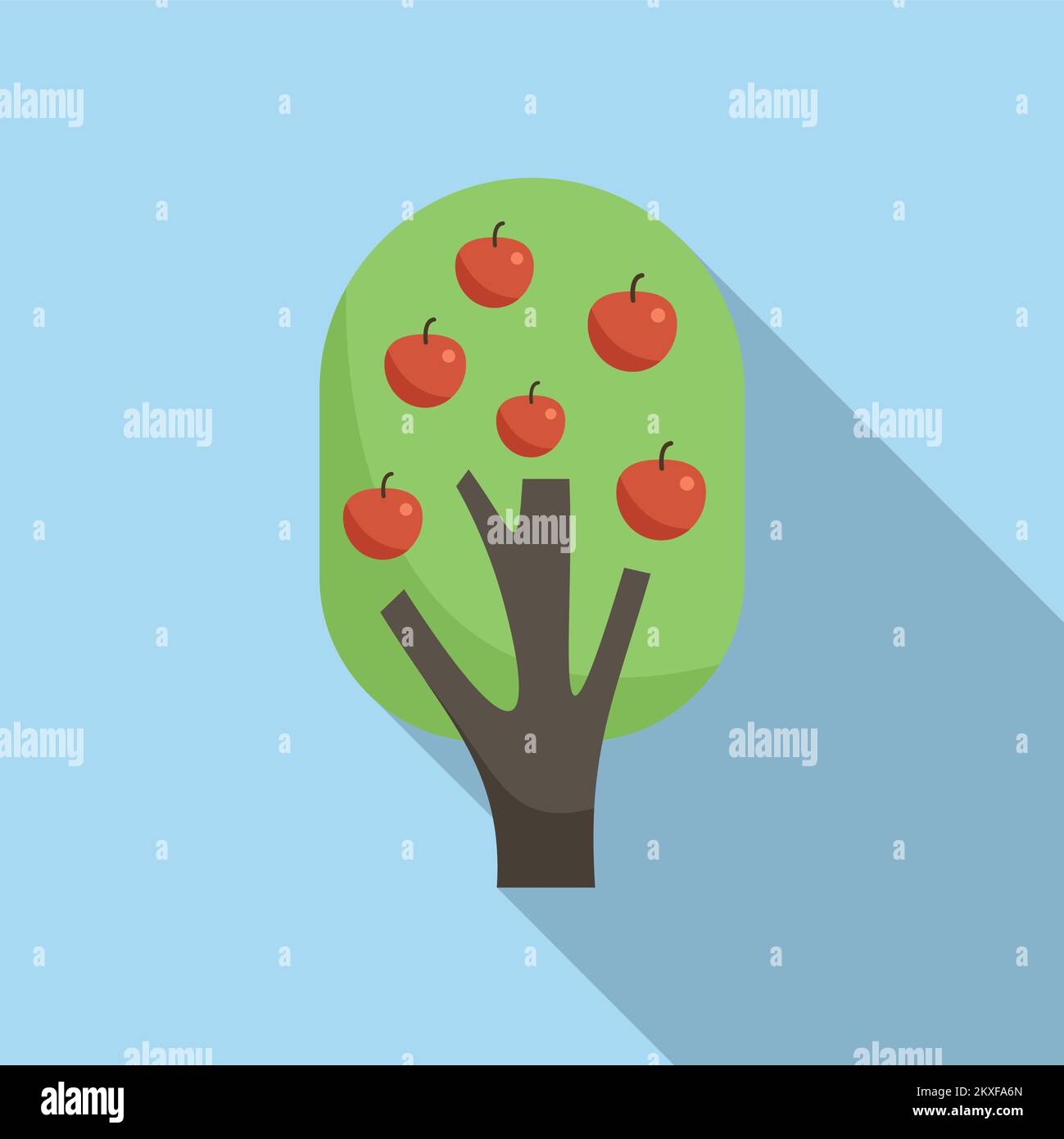 Garden apple tree icon flat vector. Fruit plant. Harvest farm Stock ...