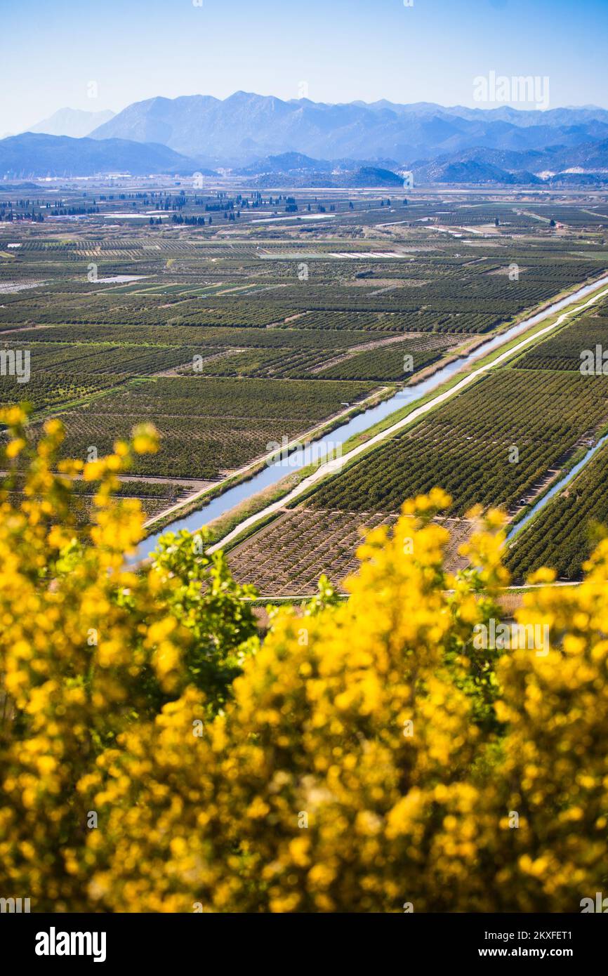 17.04.2020., Opuzen , Croatia - The delta of the Neretva River is the ...