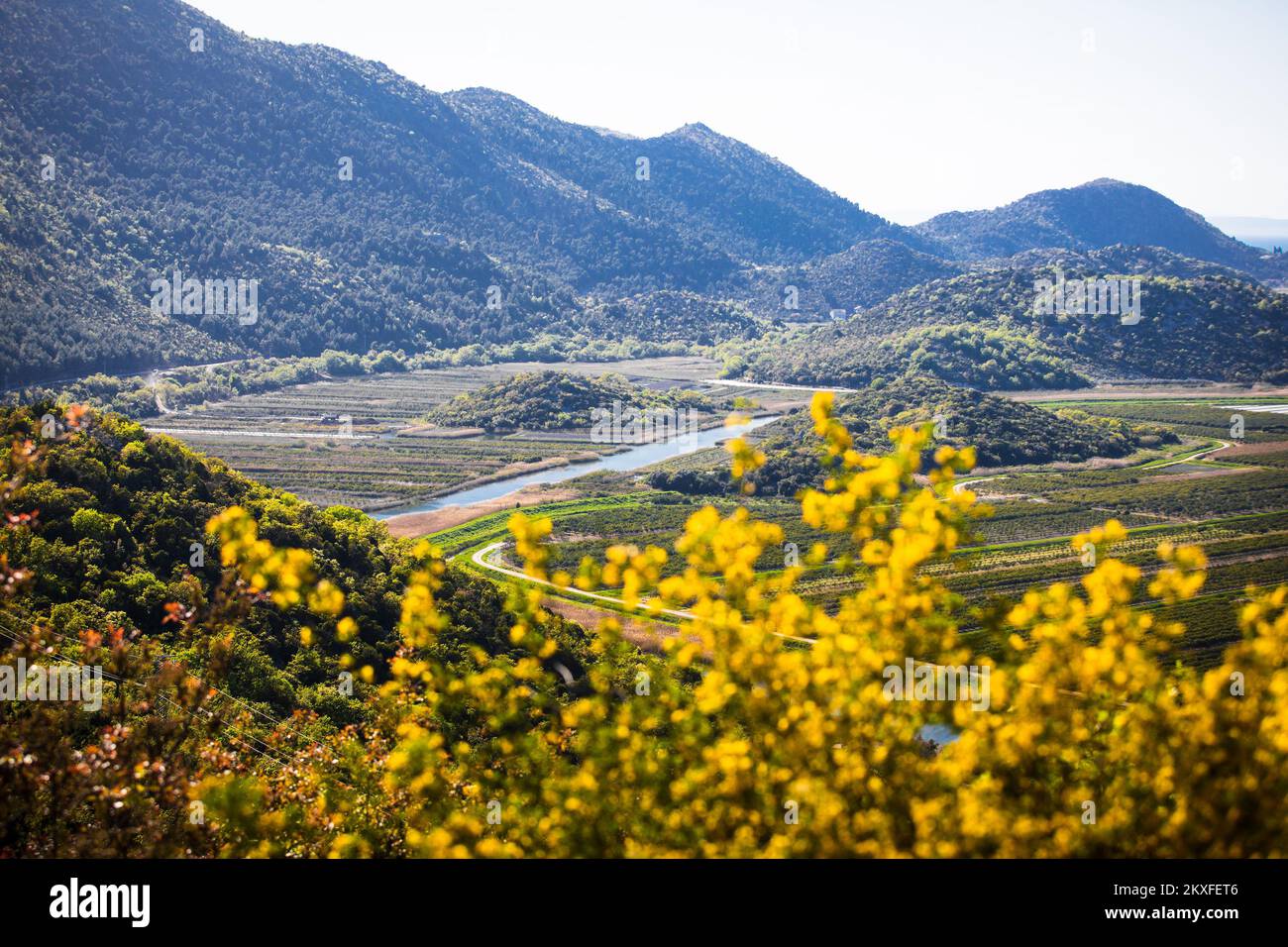 17.04.2020., Opuzen , Croatia - The delta of the Neretva River is the ...