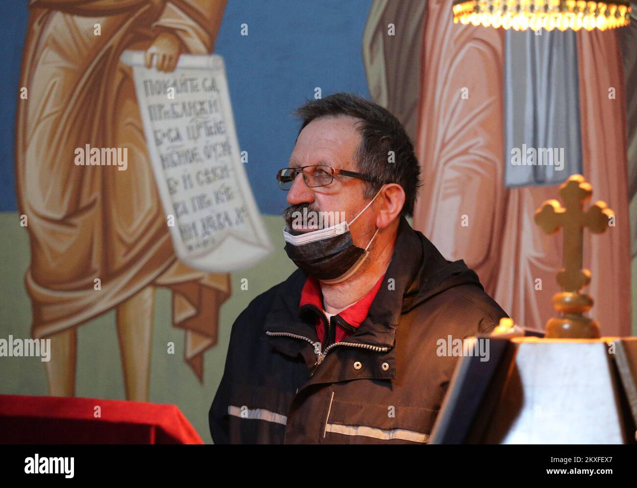 19.04.2020., Sibenik, Croatia - At the Orthodox Easter, Archpriest ...