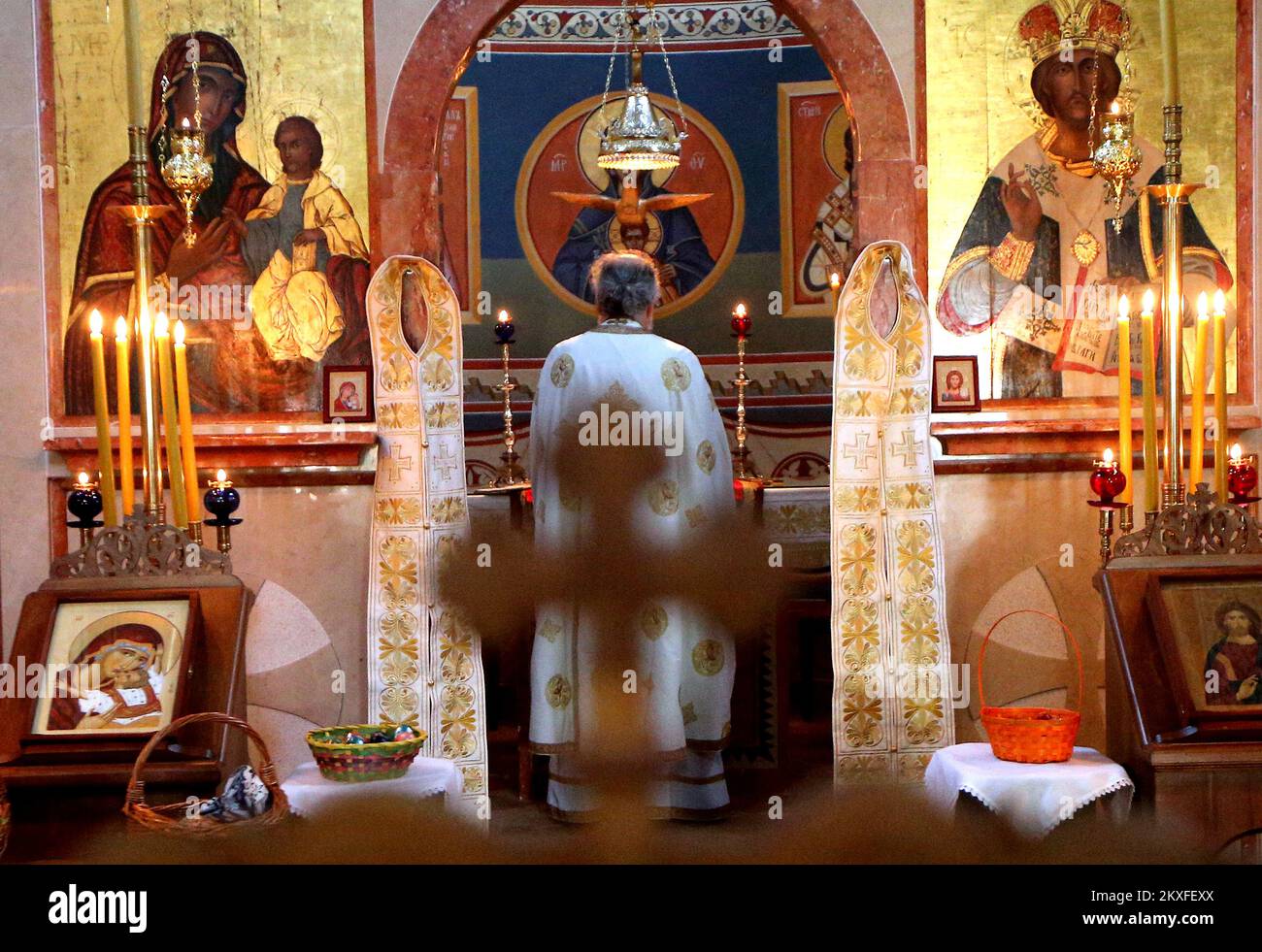 19.04.2020., Sibenik, Croatia - At the Orthodox Easter, Archpriest ...